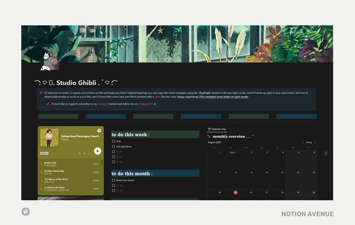 22+ Stunning Anime & Studio Ghibli Notion Templates (+ Resources)