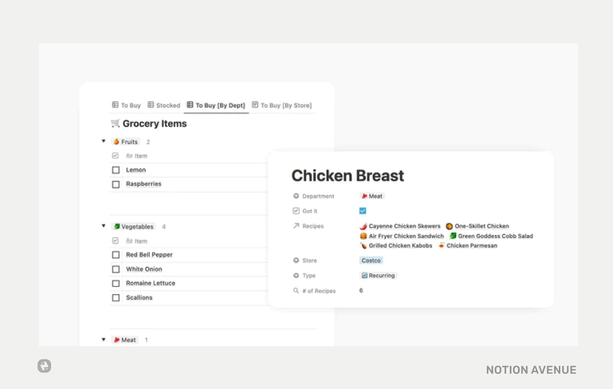 10+ Must-Try & Free Notion Grocery List Templates for Organized Shopping