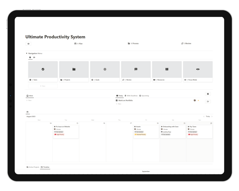 Notion Ultimate Productivity System - All-in-One Notion Template