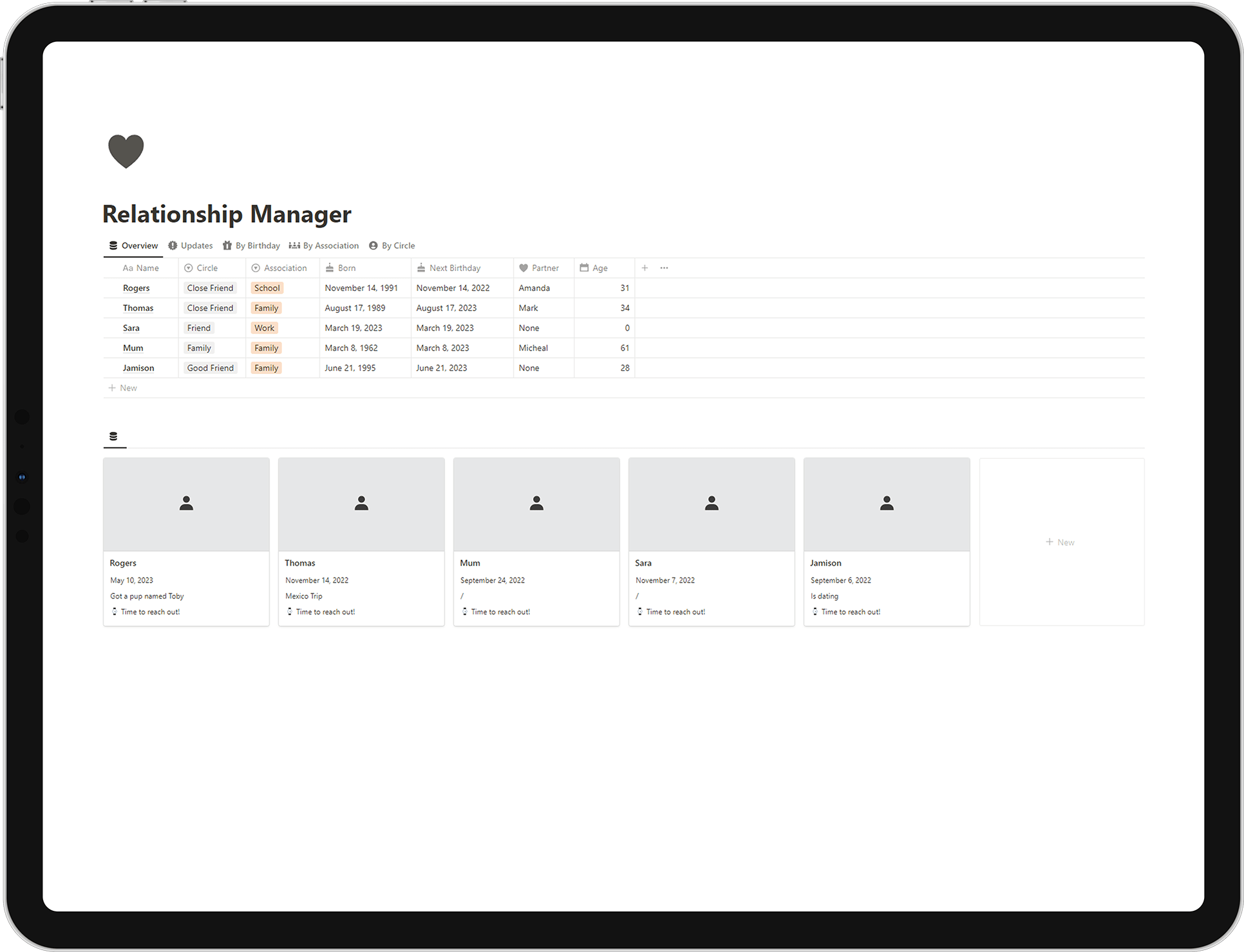 Relationship Manager - Free Notion Template
