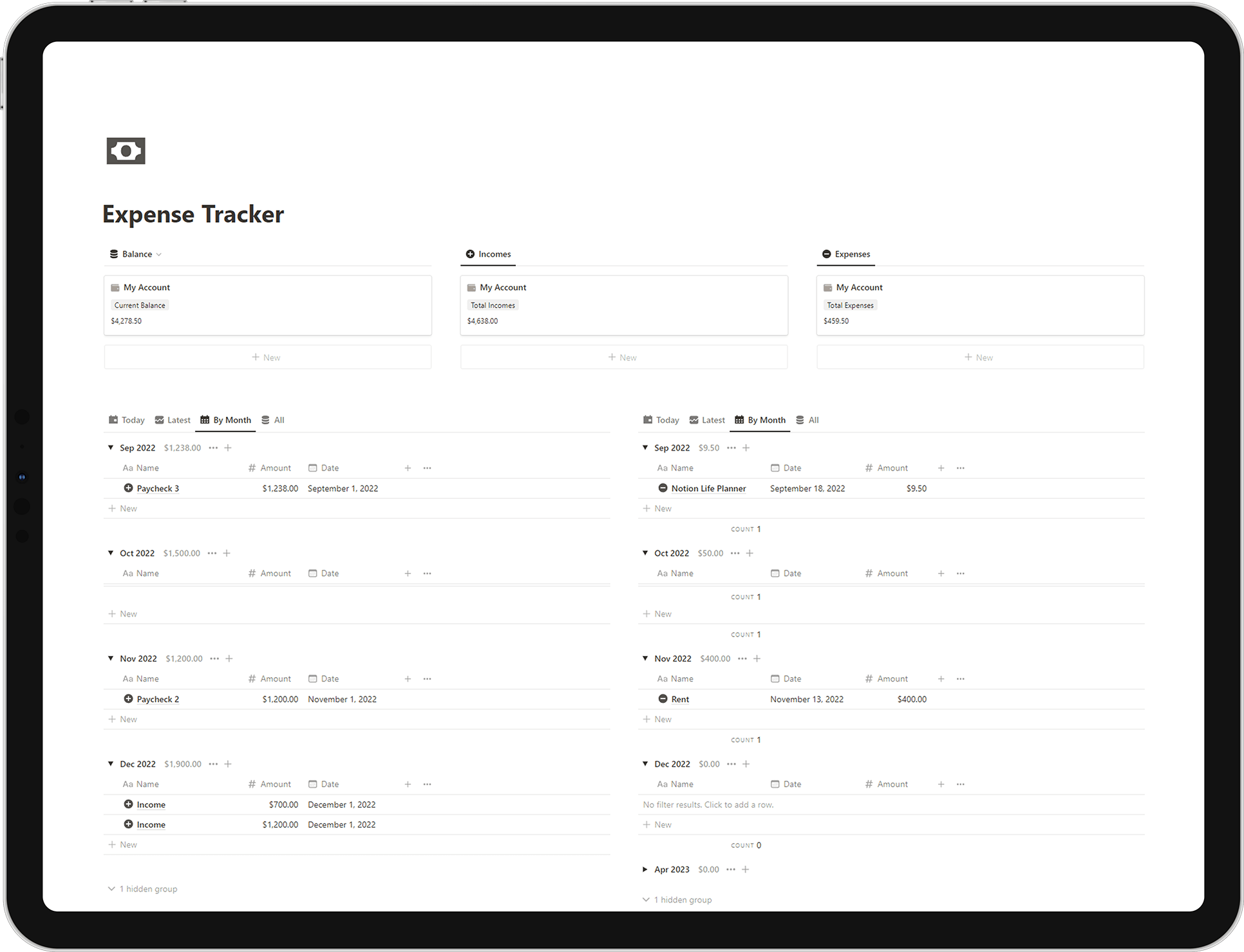 Expense Tracker - Free Notion Template