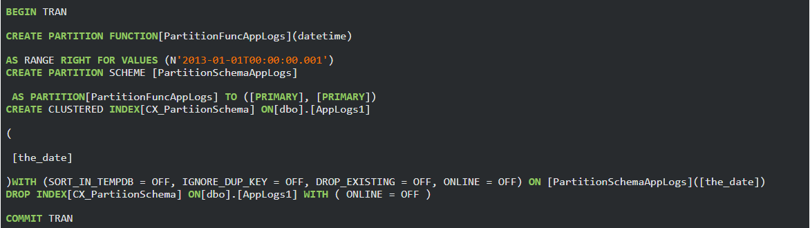 SQL Server: utilize partitioning to purge large tables