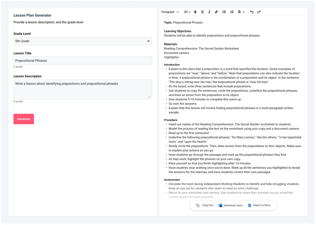 The #1 AI Lesson Plan Generator