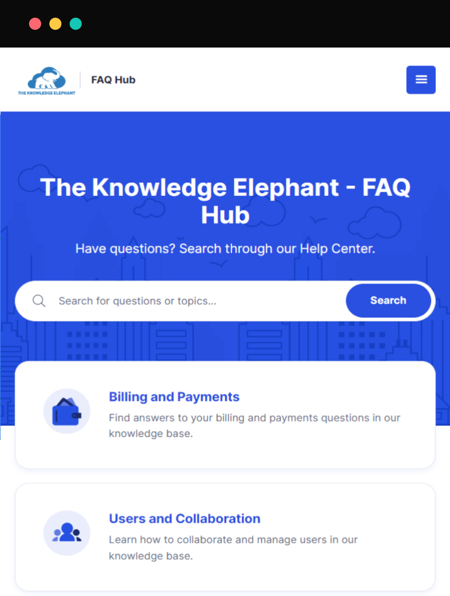 The Knowledge Elephant - FAQ Hub