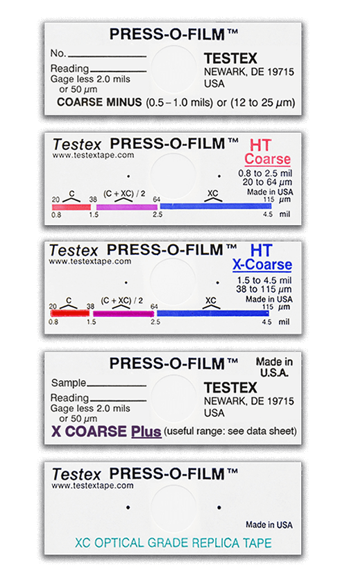 Testex Replica Tape for Measuring Surface Profile
