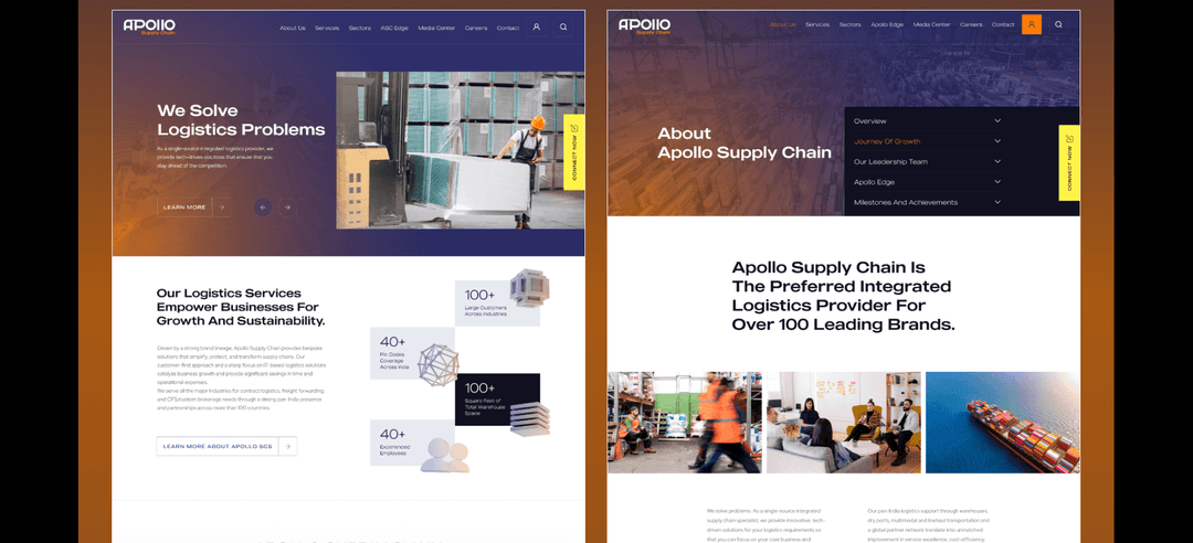 Apollo Supply Chain new website design and developed by Parashift