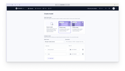 Cradl AI - Build document parsing APIs with deep learning