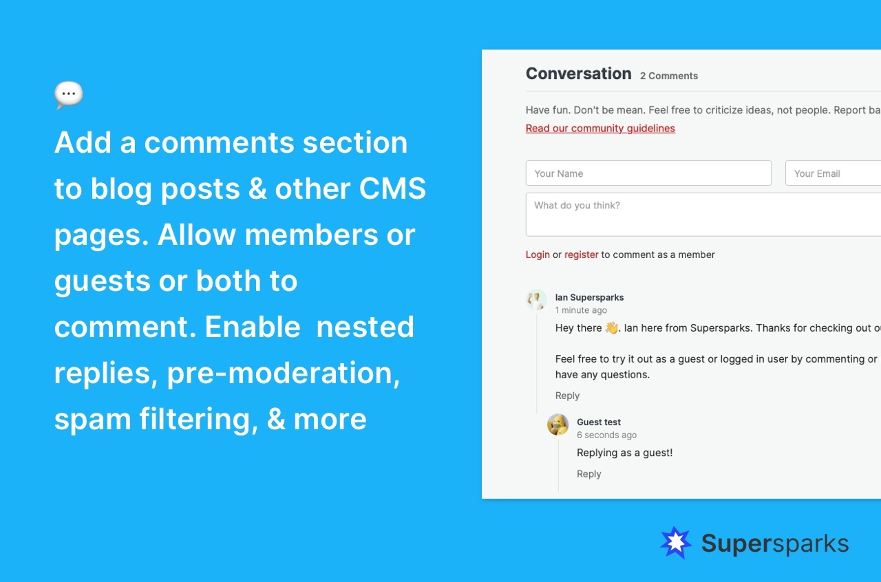 Supersparks & Webflow Integration - Webflow Apps