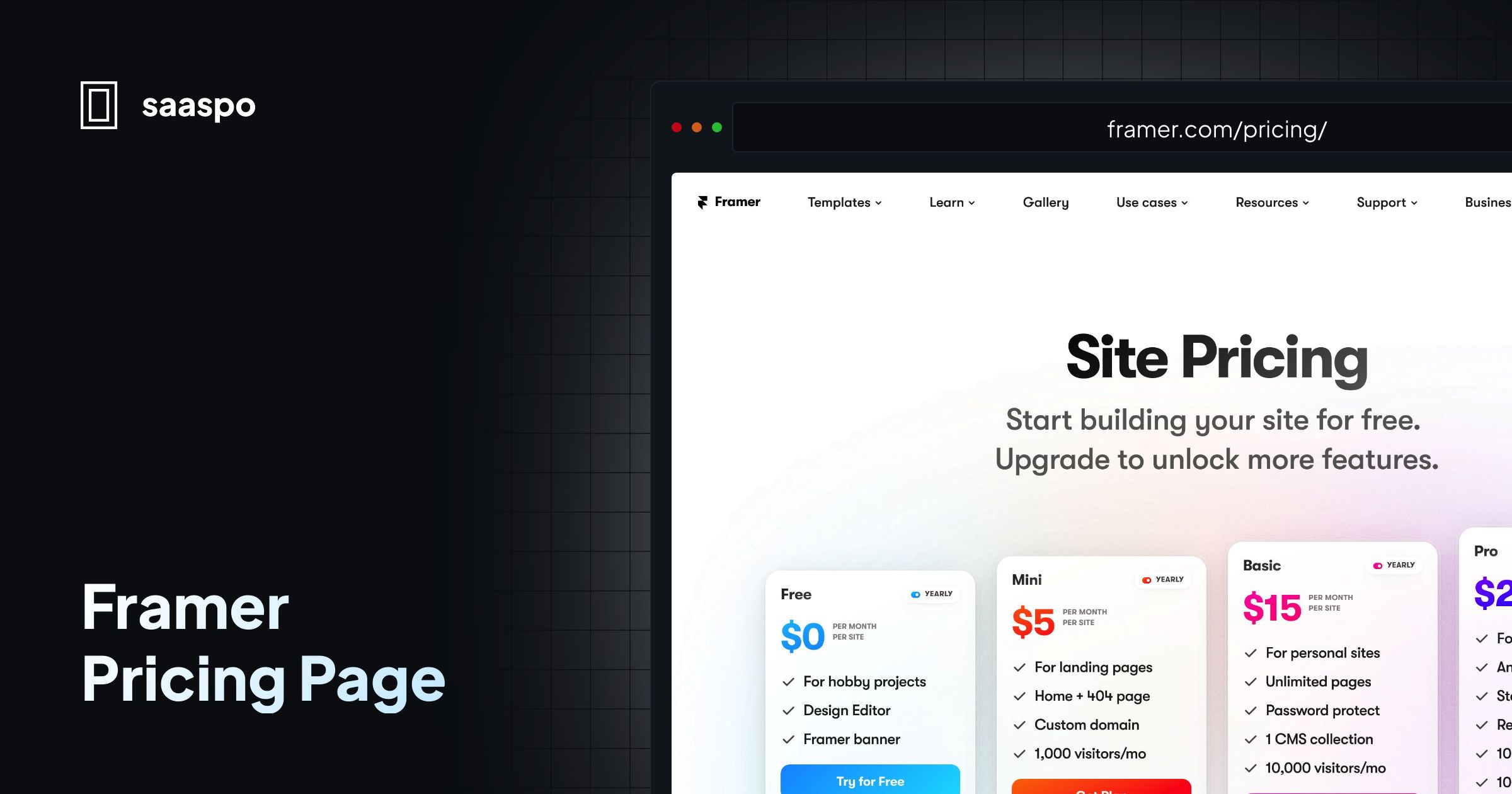 Saaspo | Framer Pricing Page