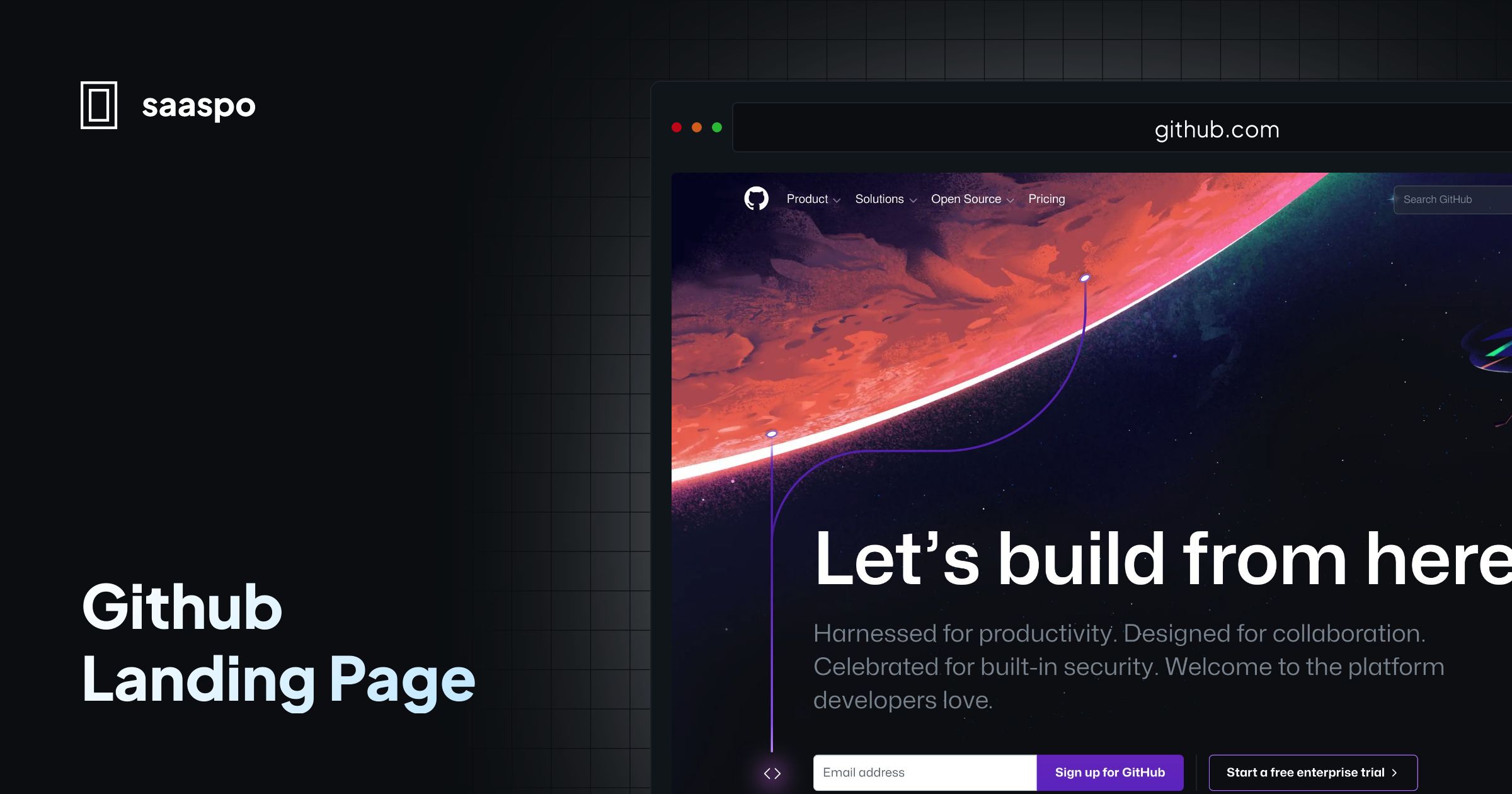 Saaspo | Github Landing Page
