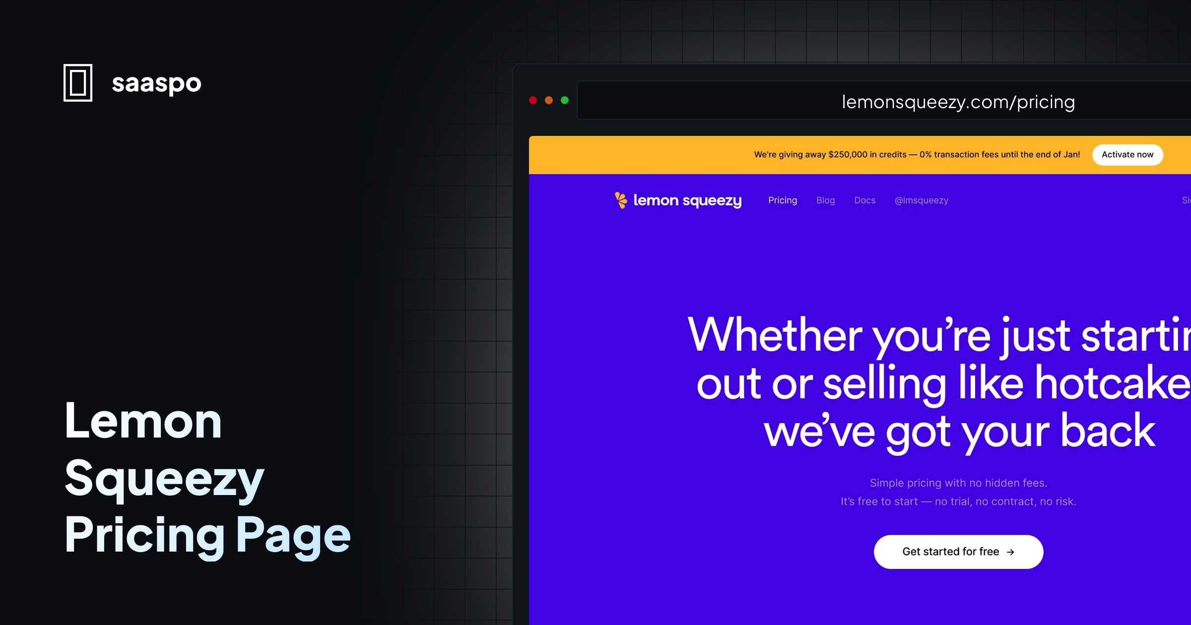 Saaspo | Lemon Squeezy Pricing Page