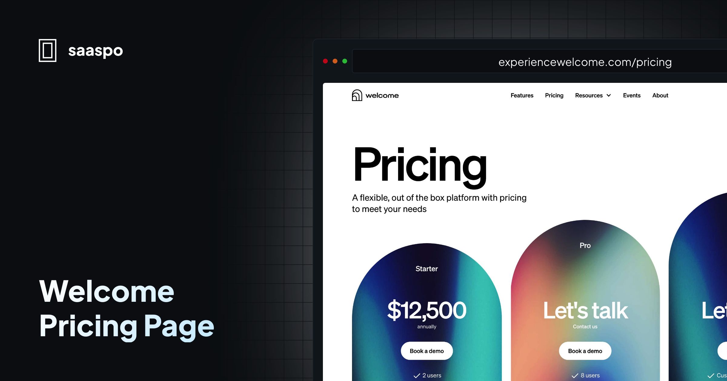 Saaspo | Welcome Pricing Page