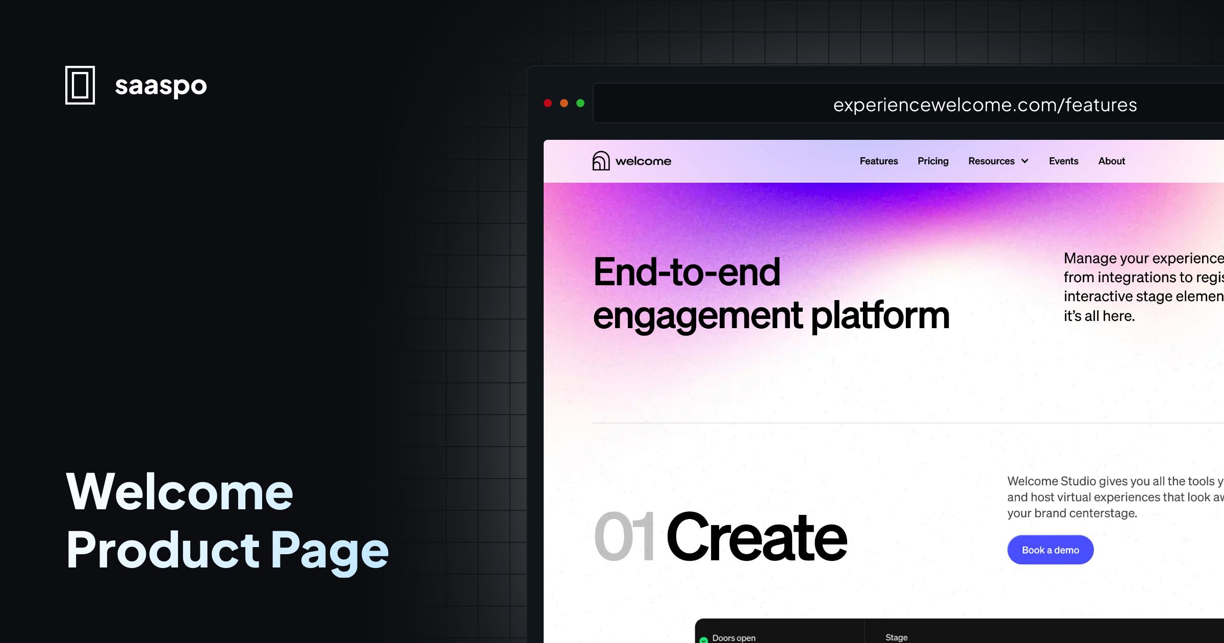 Saaspo | Welcome Product Page