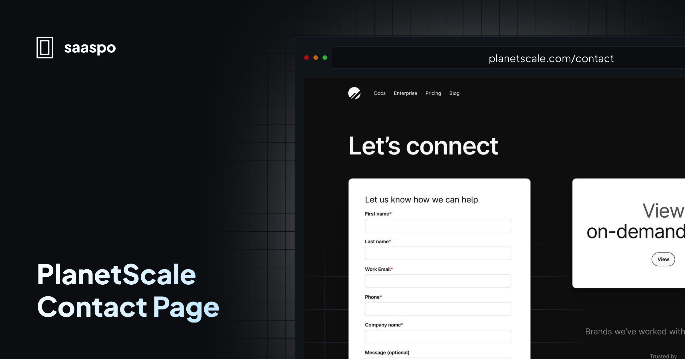 Saaspo | PlanetScale Contact Page