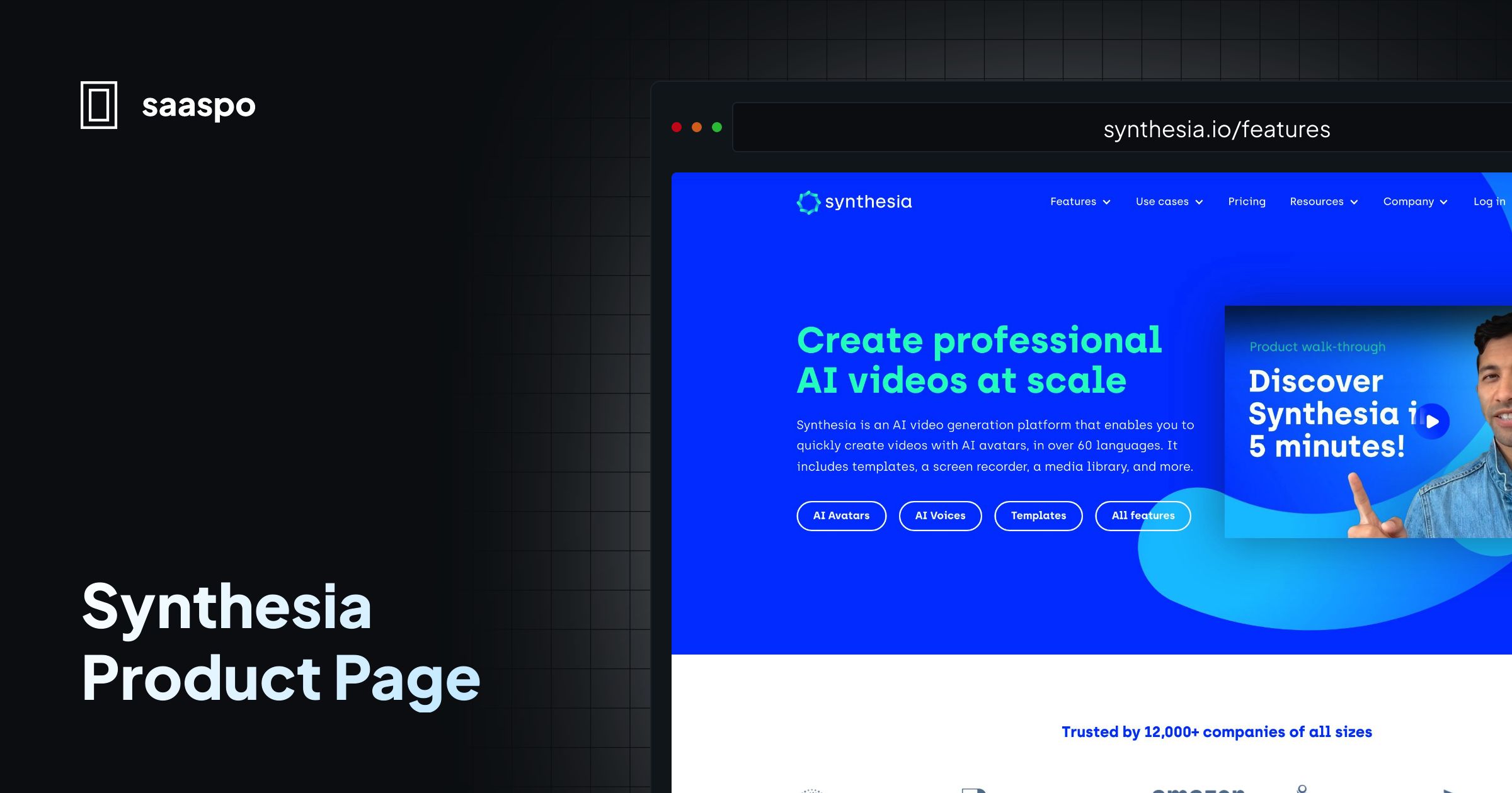 Saaspo | Synthesia Product Page