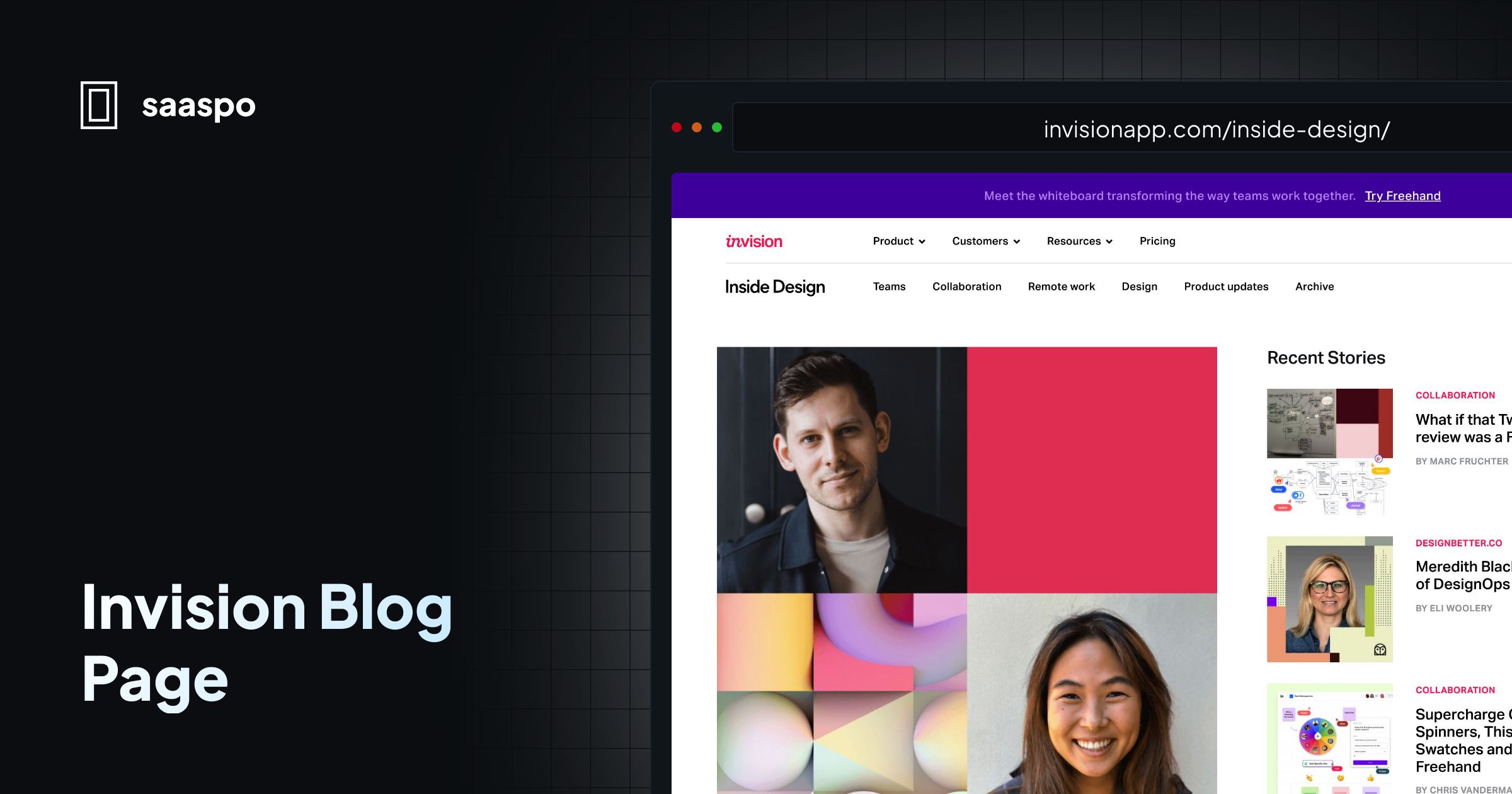 Saaspo | Invision Blog Page