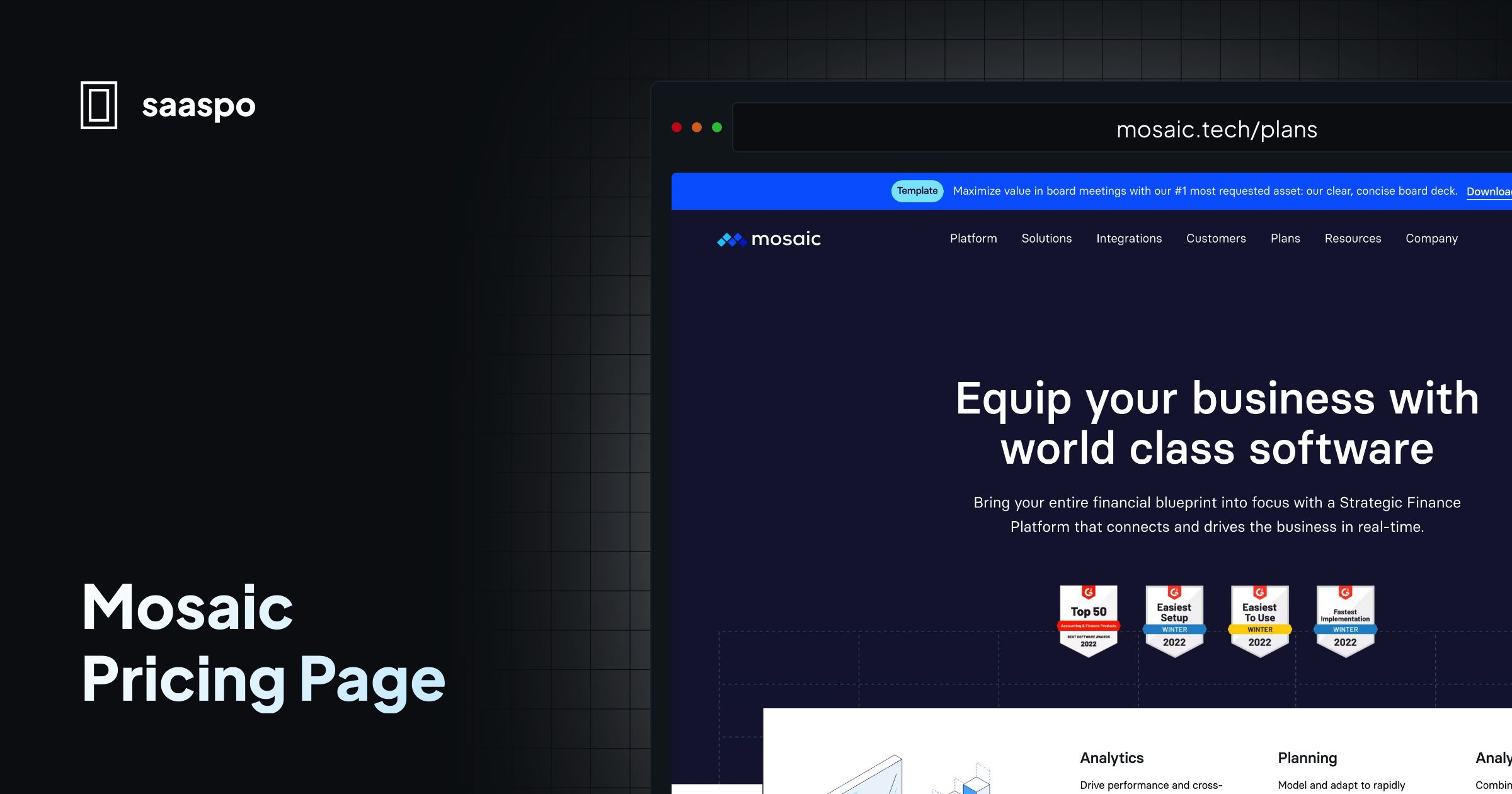 Saaspo | Mosaic Pricing Page