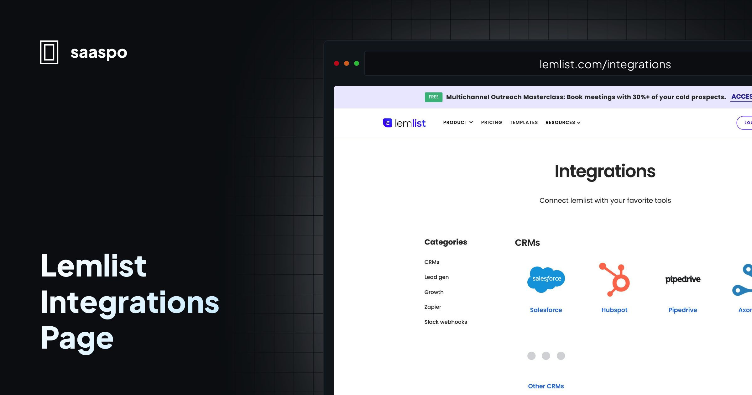 Saaspo | Lemlist Integrations Page