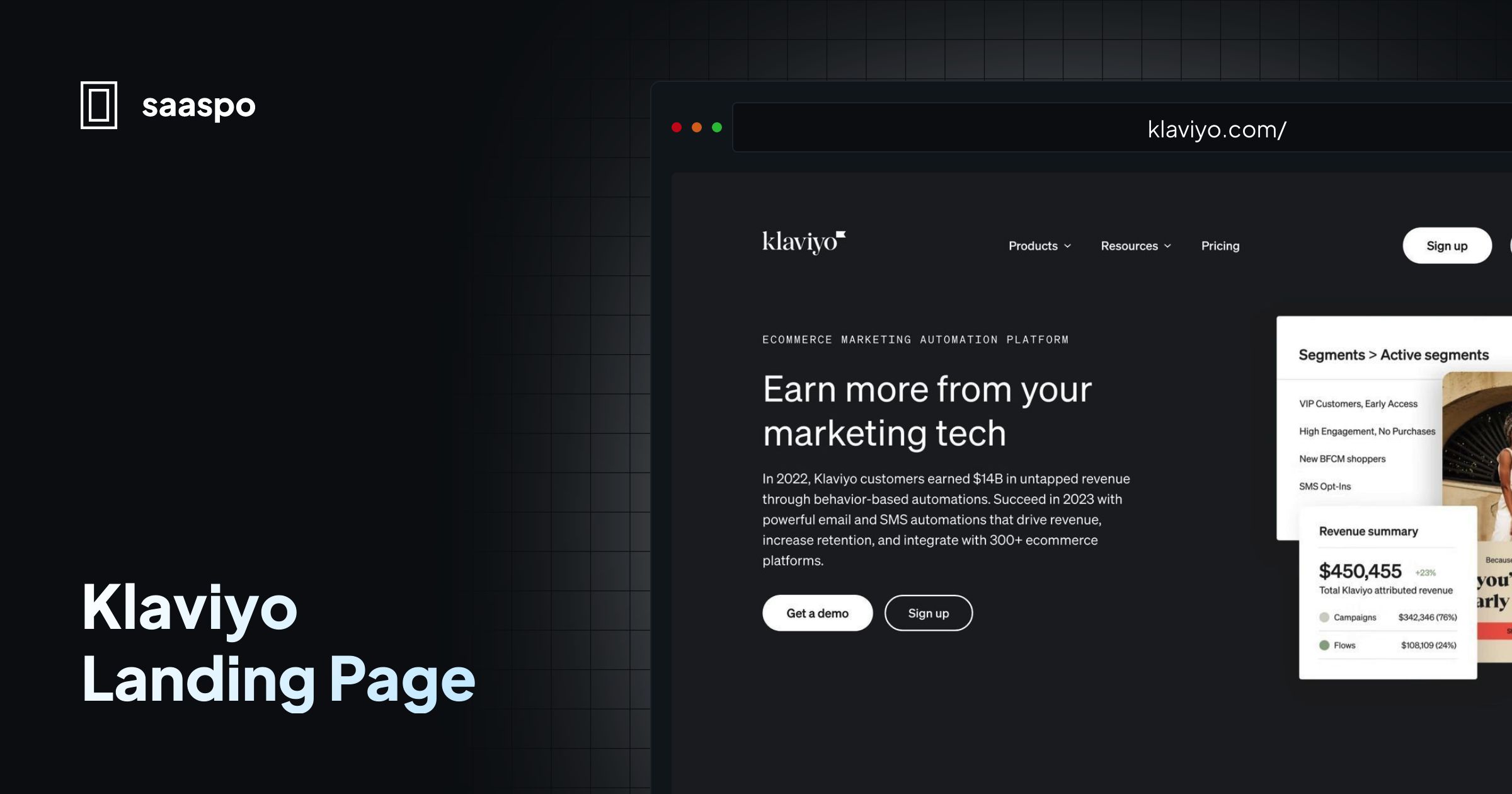 Saaspo | Klaviyo Landing Page