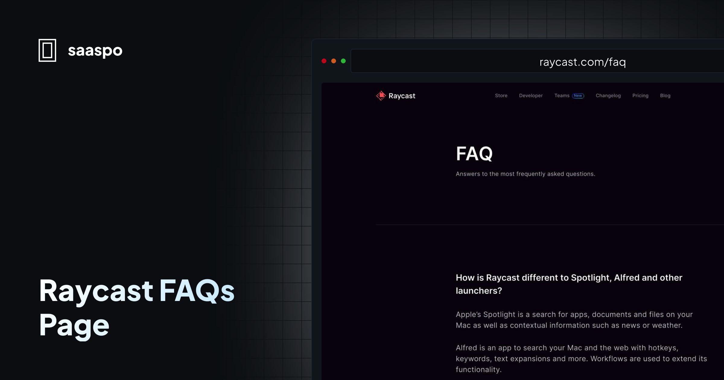 Saaspo | Raycast FAQs Page