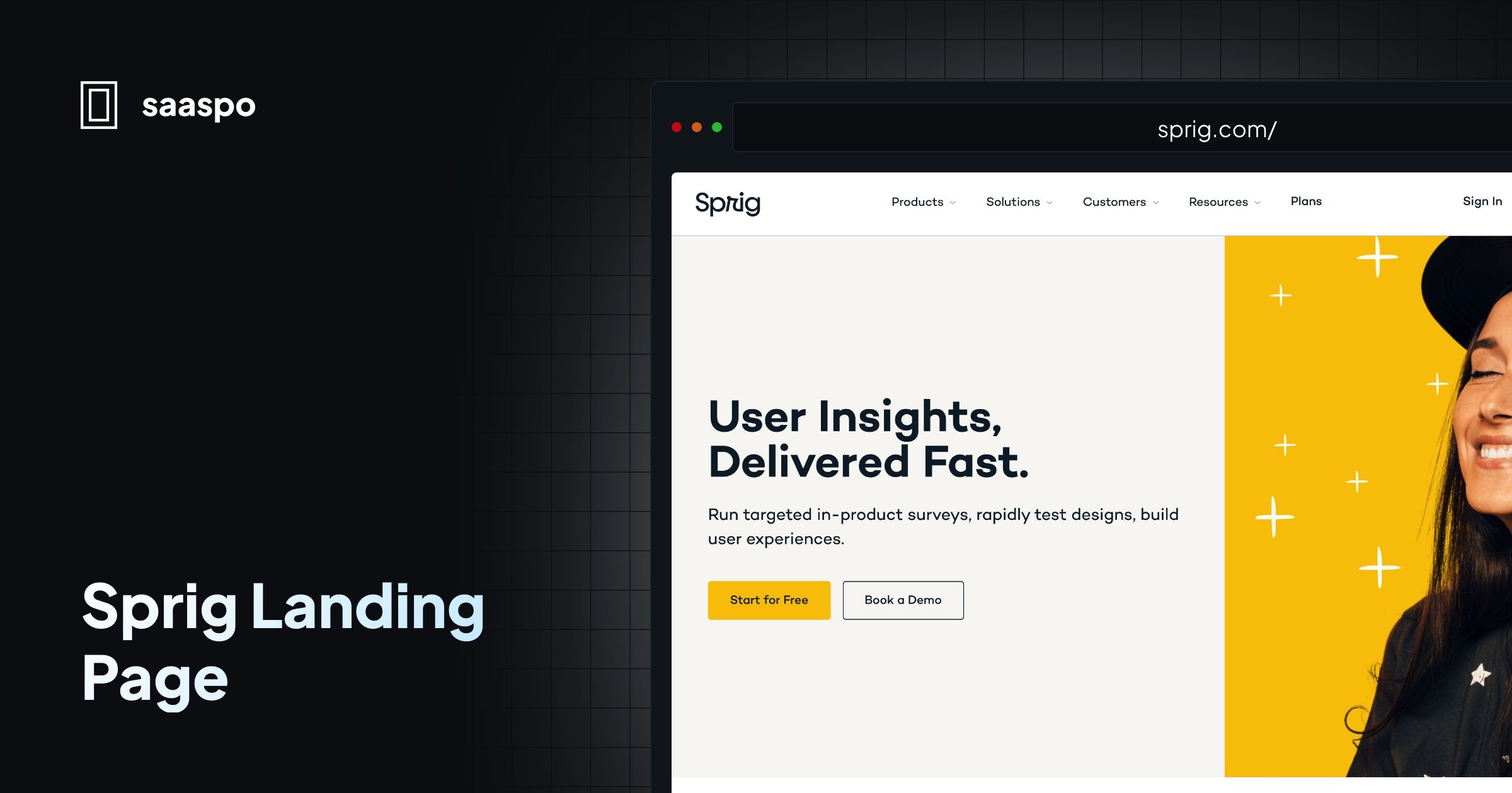 Saaspo | Sprig Landing Page