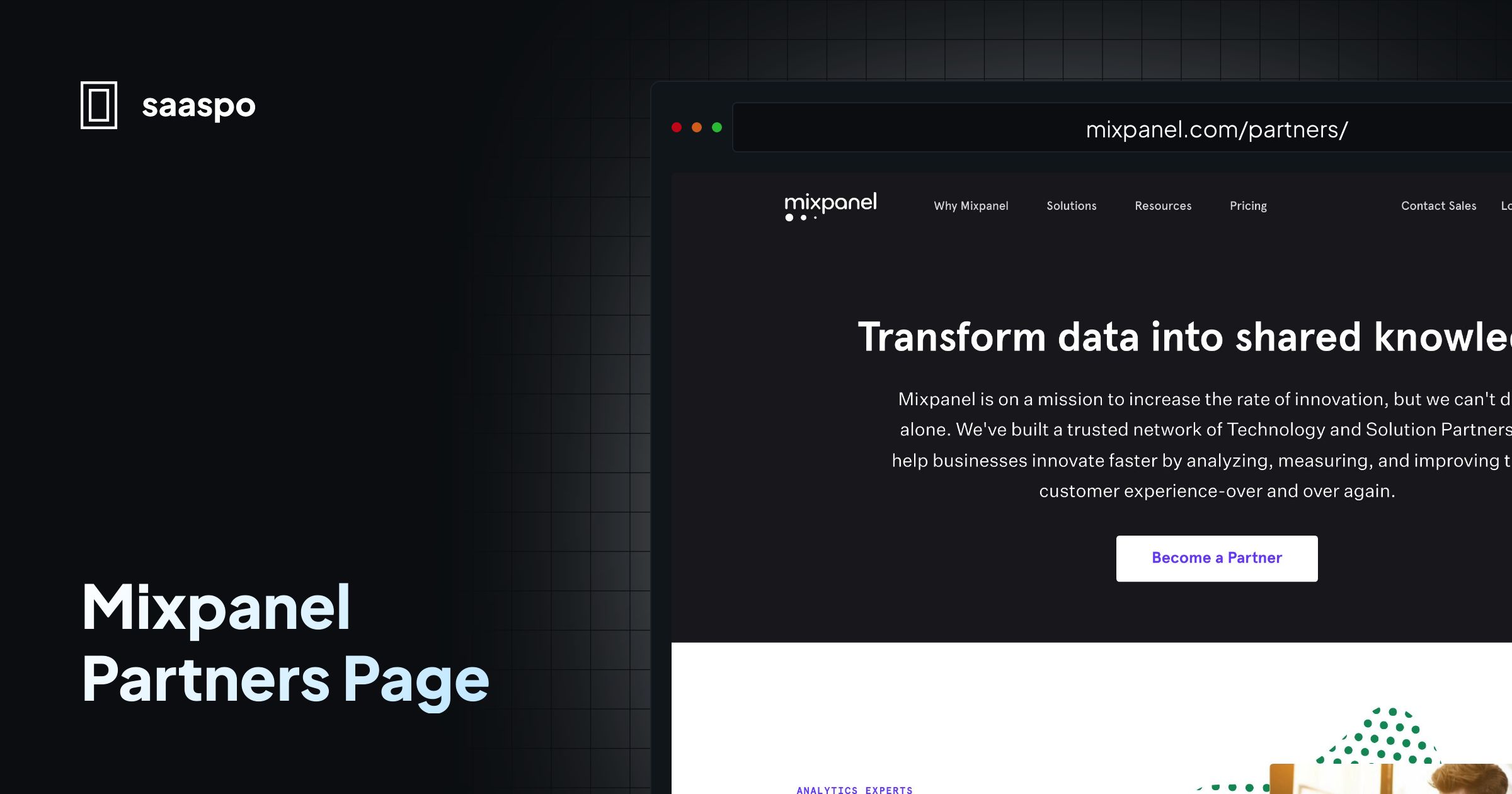 Saaspo | Mixpanel Partners Page