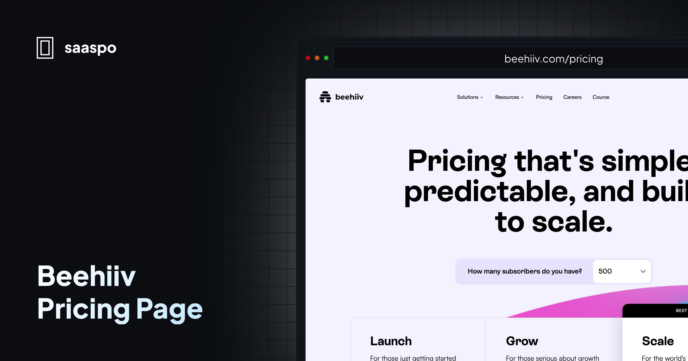 Saaspo | Beehiiv Pricing Page