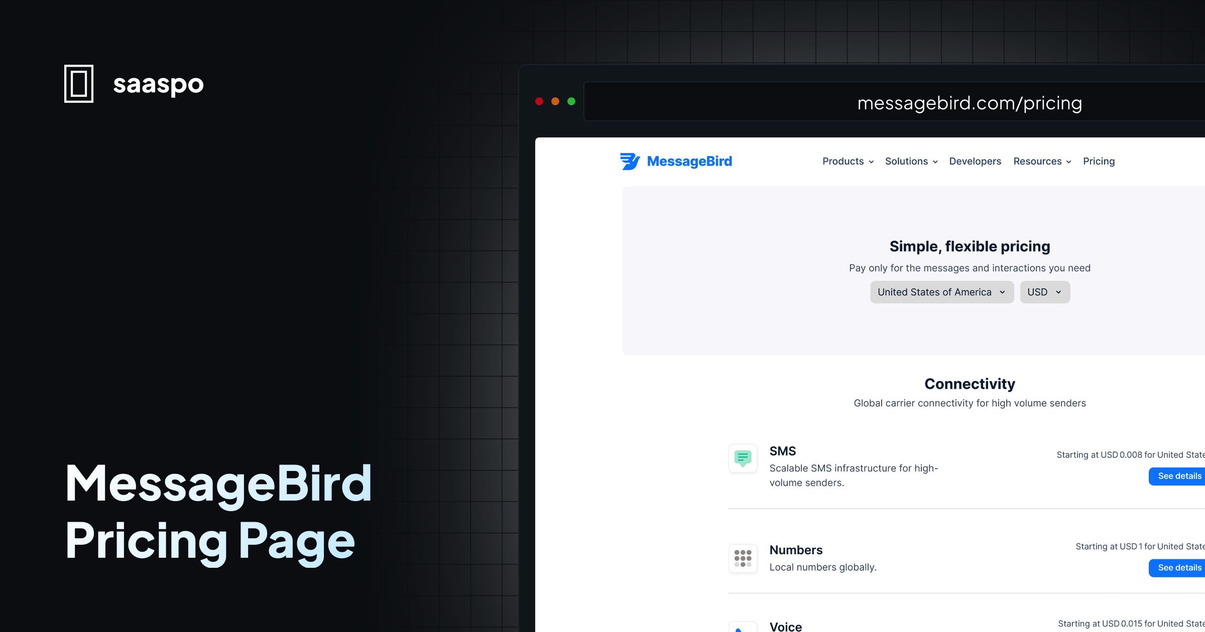 Saaspo | MessageBird Pricing Page