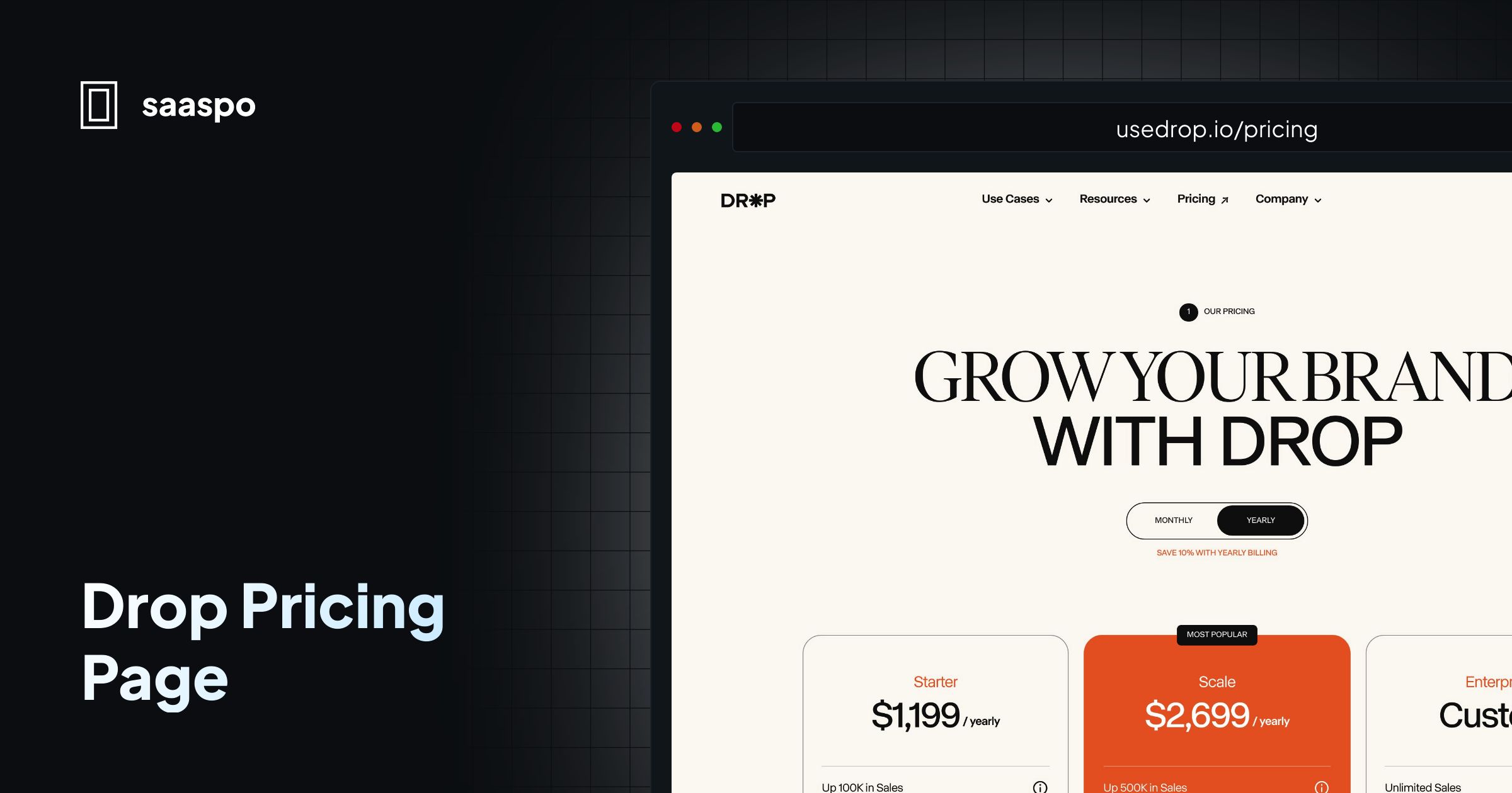 Saaspo | Drop Pricing Page