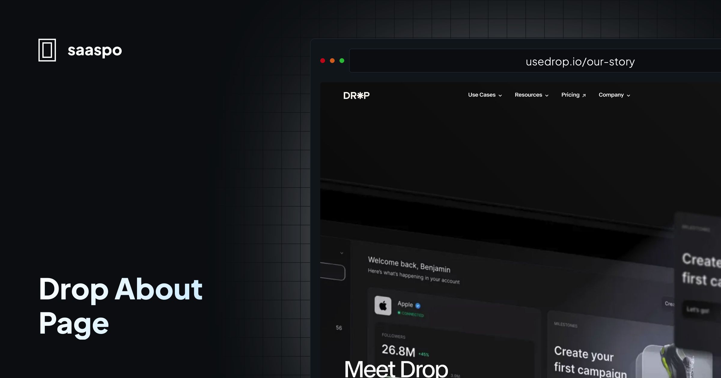 Saaspo | Drop About Page