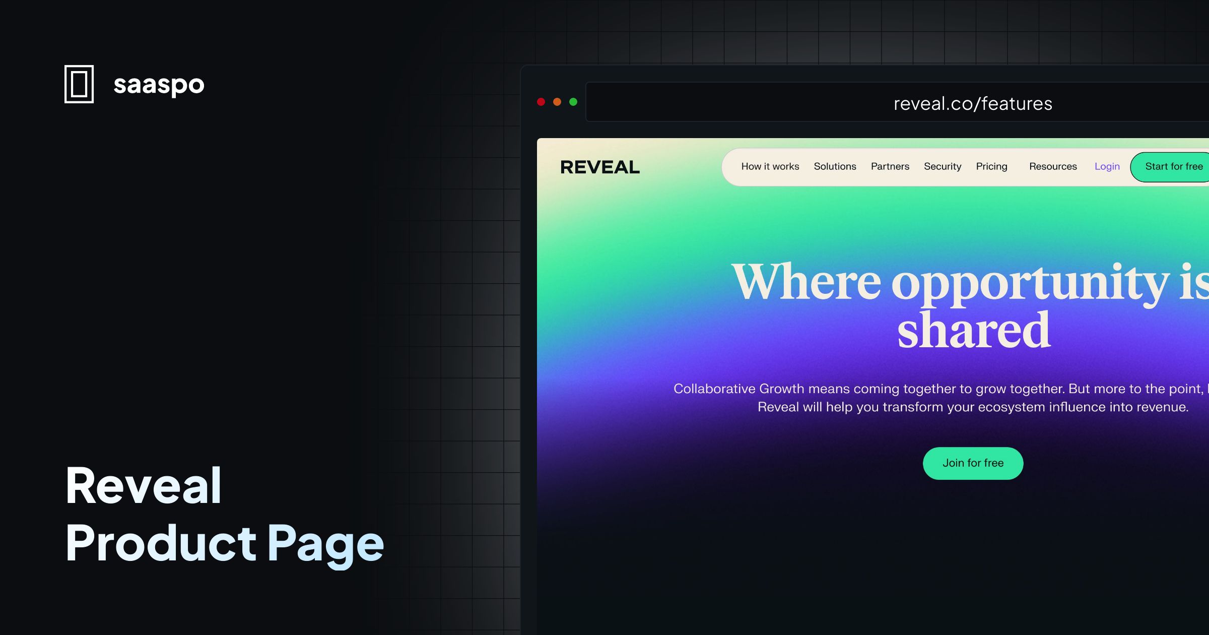 Saaspo | Reveal Product Page