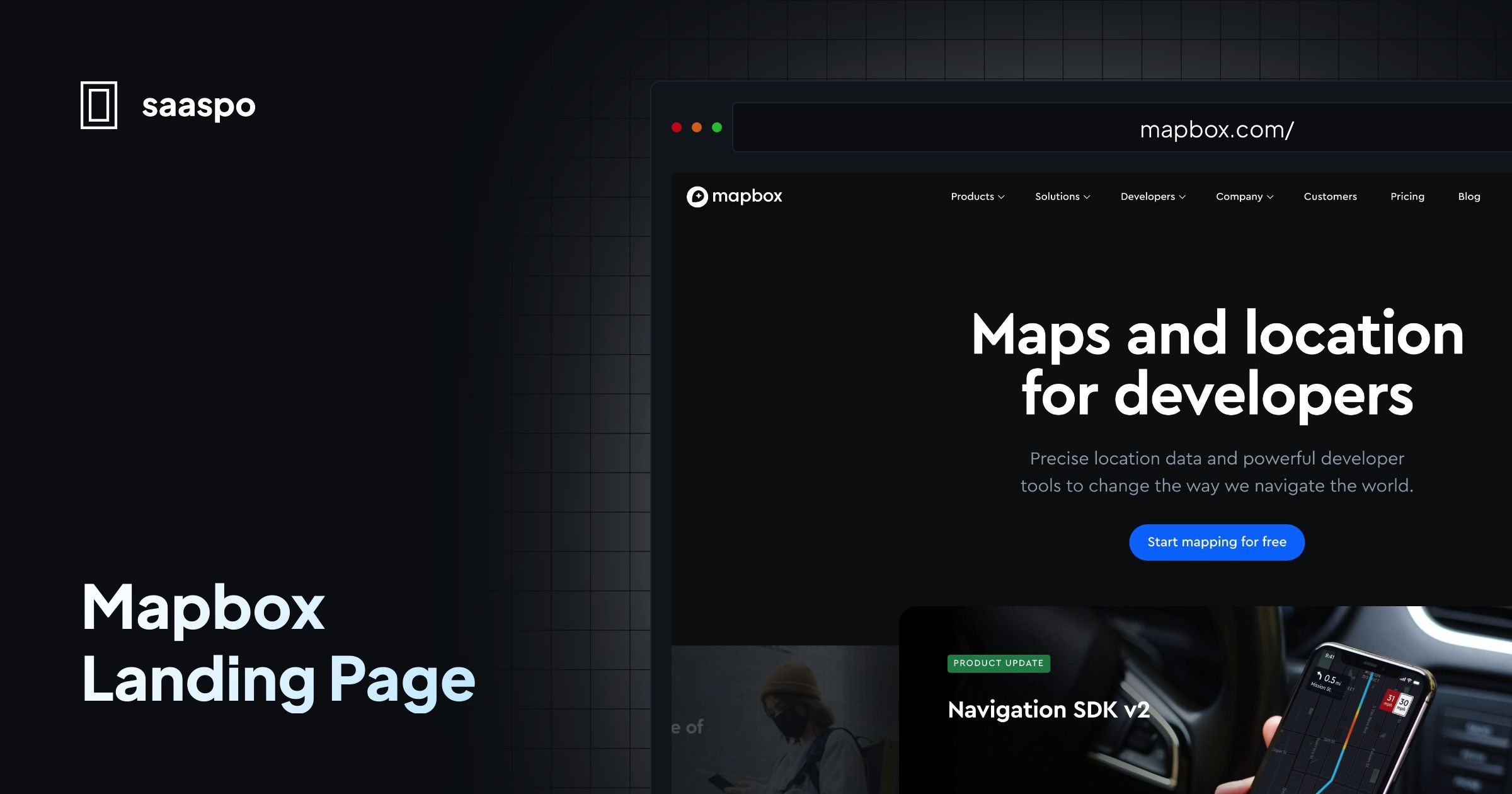 Saaspo | Mapbox Landing Page