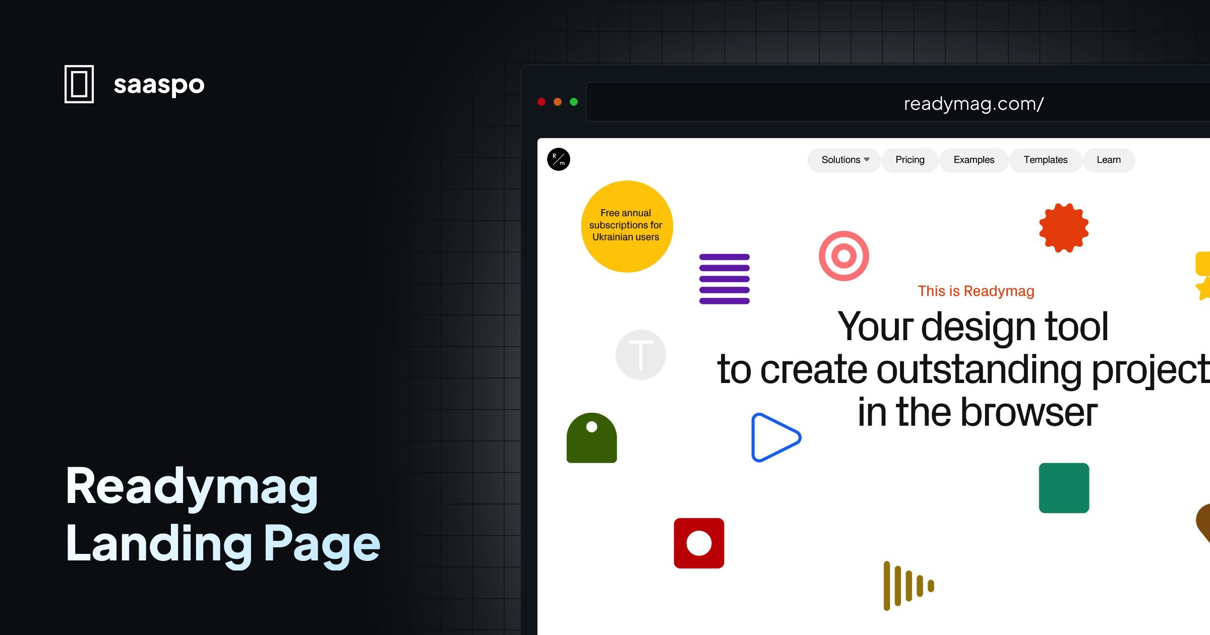 Saaspo | Readymag Landing Page