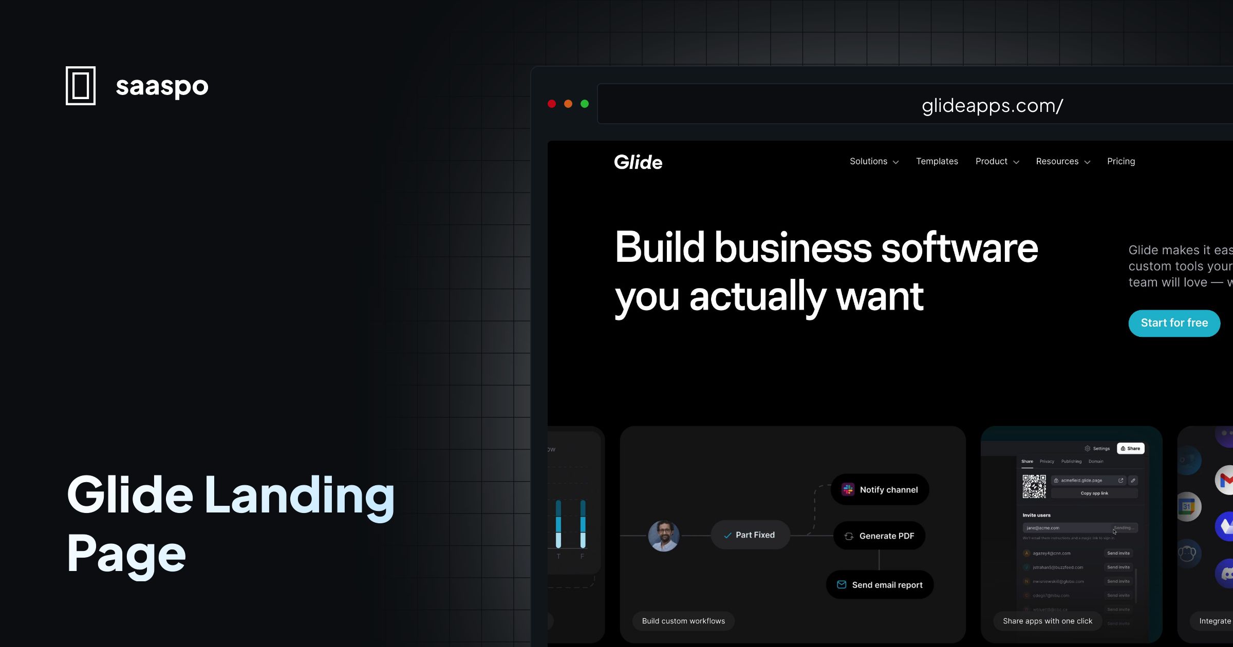 Saaspo | Glide Landing Page