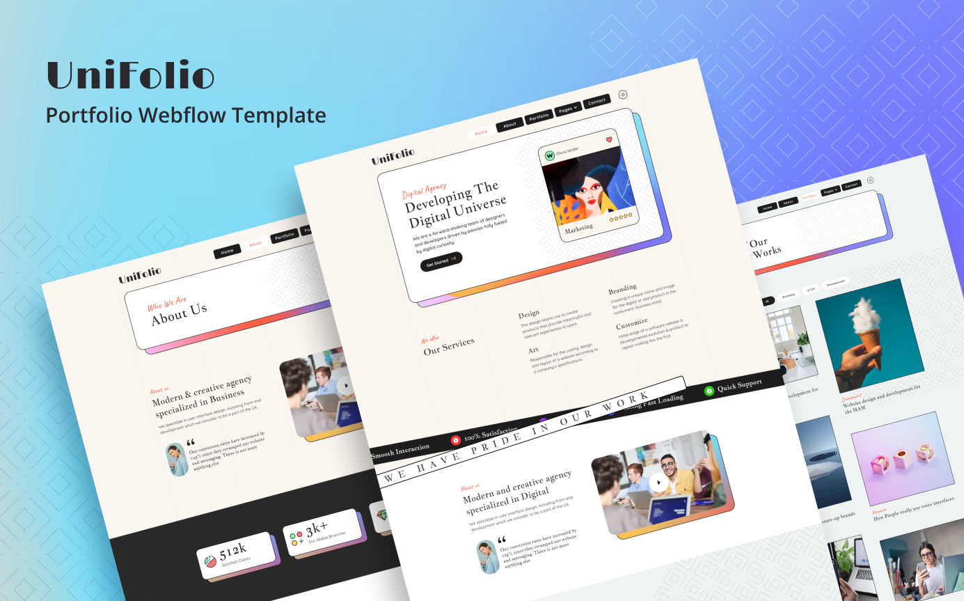 Portfolio - UniFolio - Webflow HTML website template