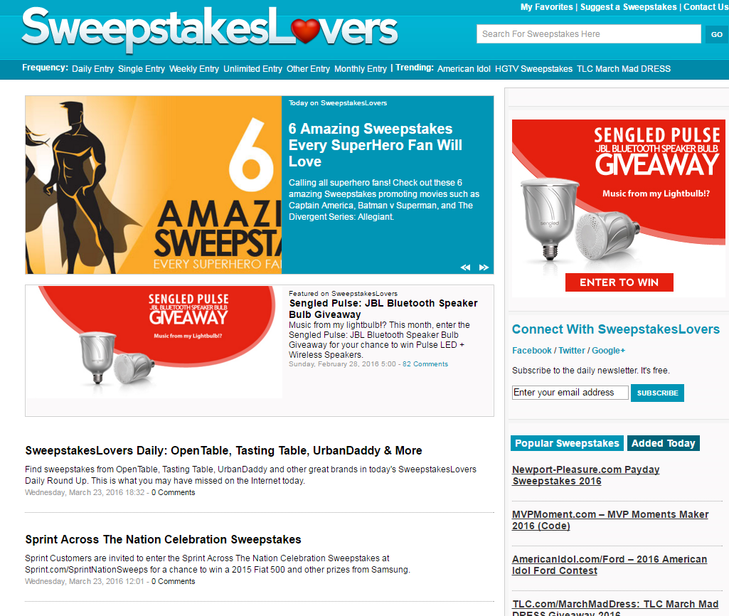 101 websites to submit and promote Online Contests