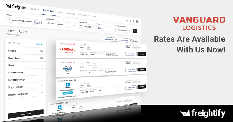 Freightify Partners With Vanguard Logistics For Increased Rate ...