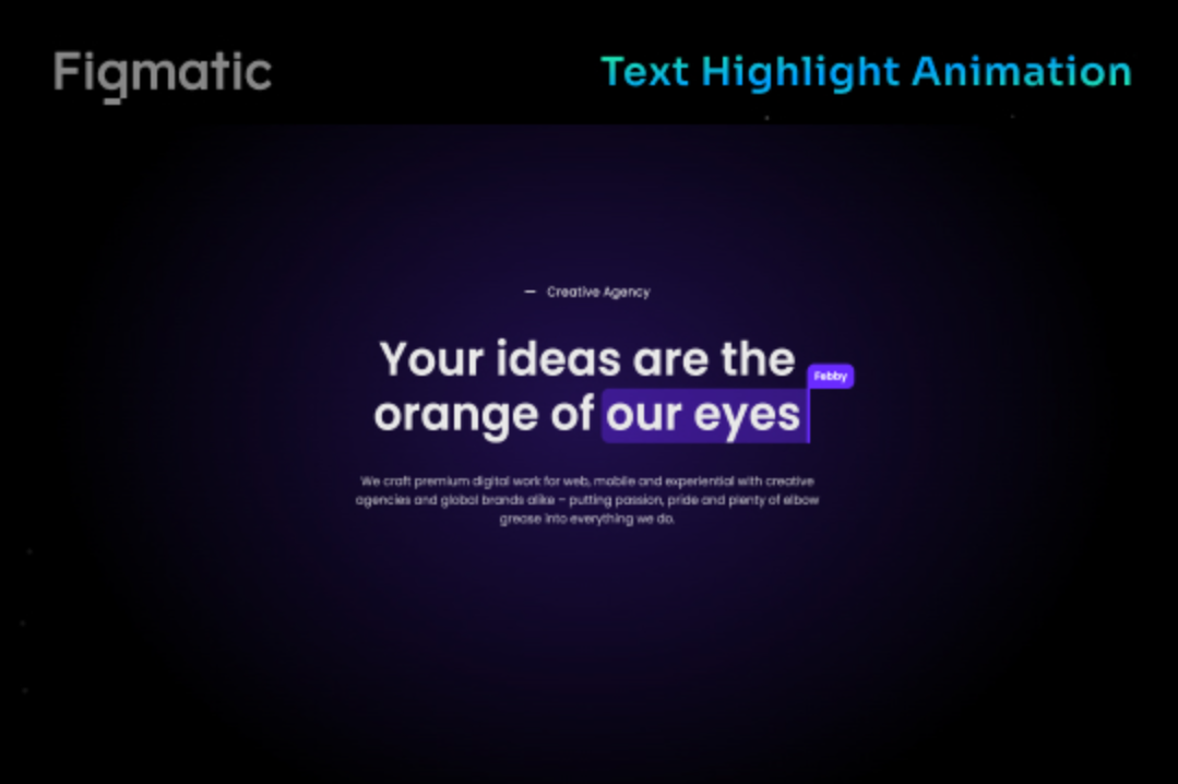 Text highlights animation Webflow