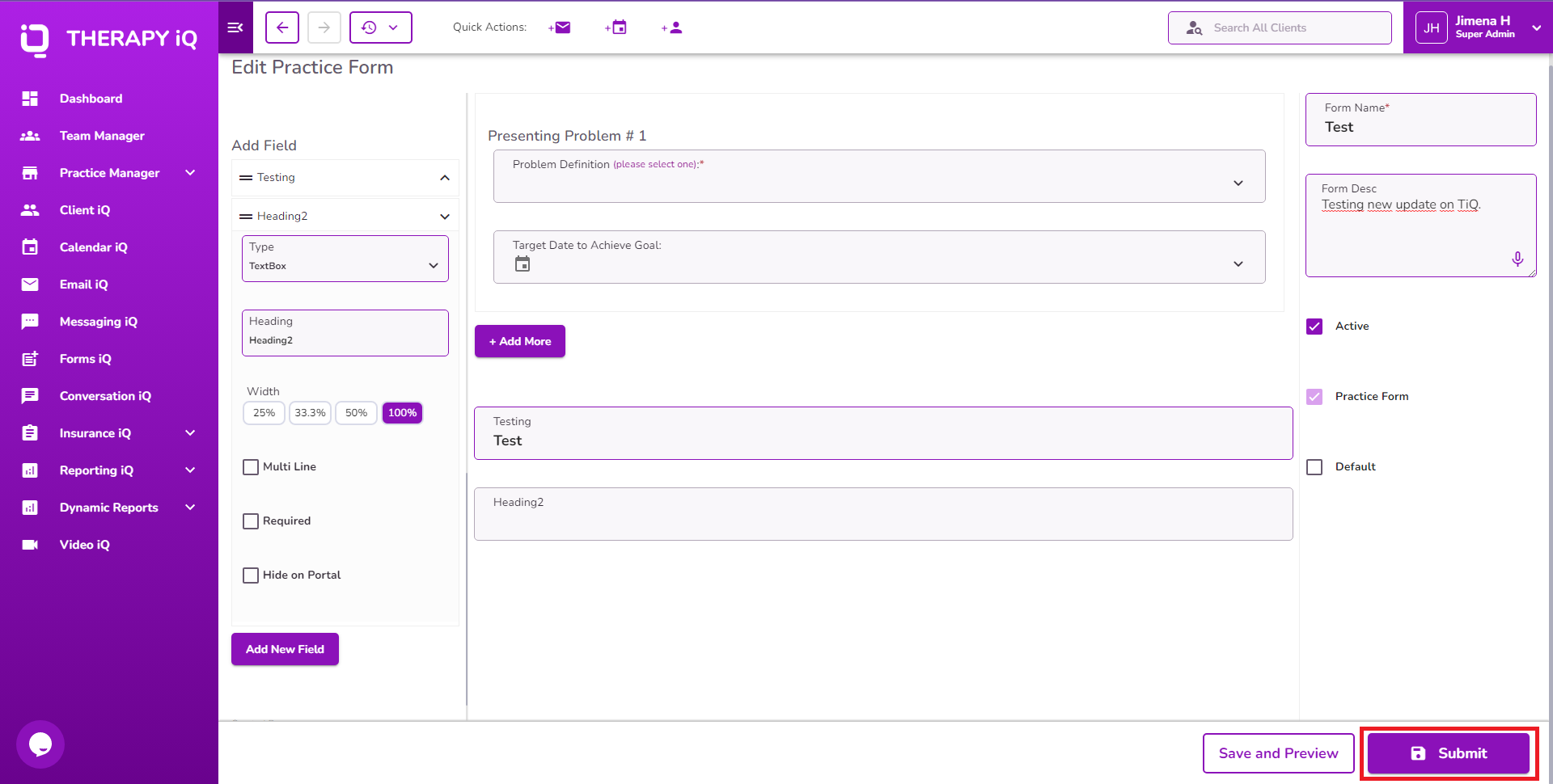How to Create Practice Forms in Forms iQ - TiQ Help Center