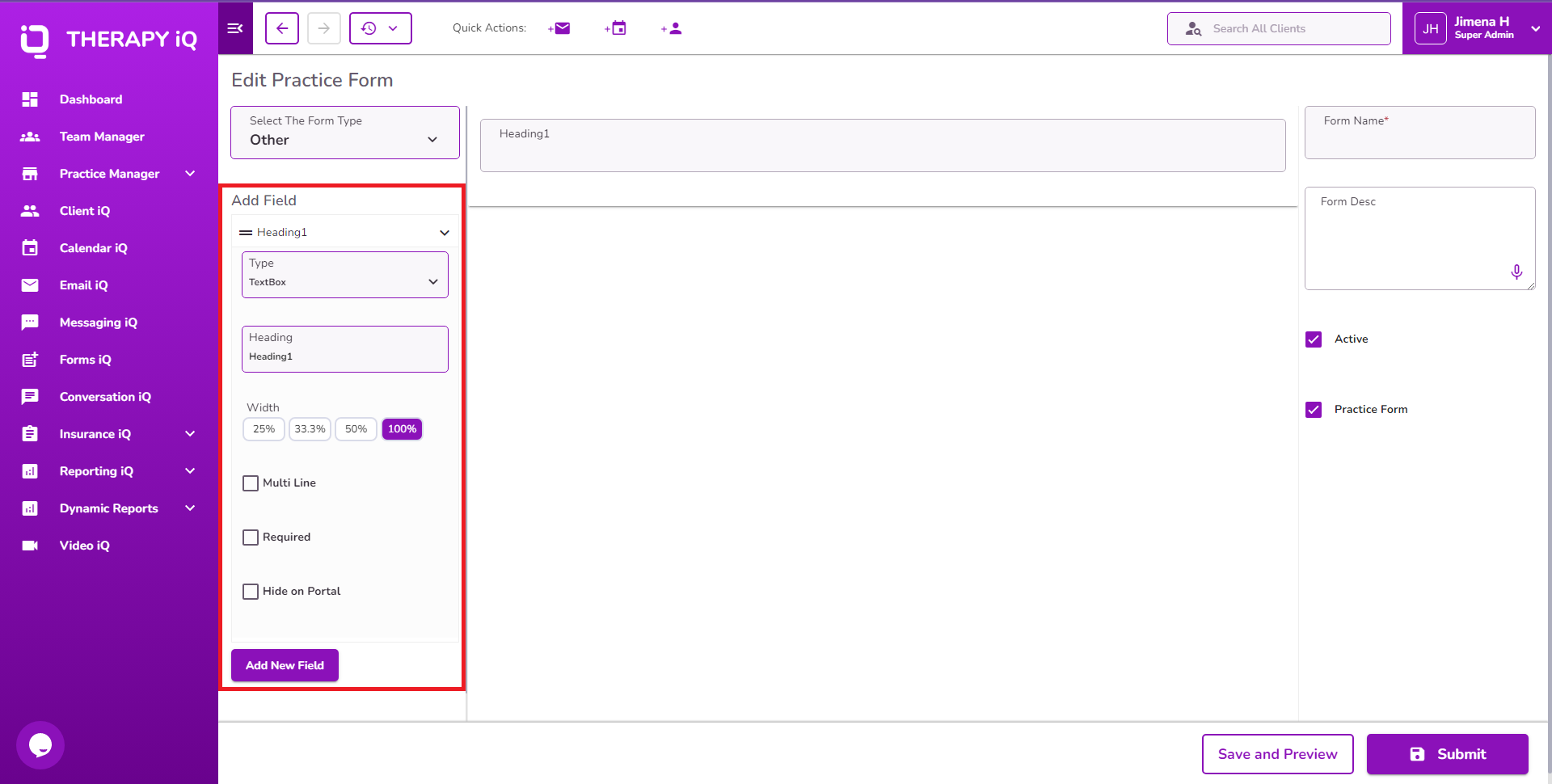 How to Create Practice Forms in Forms iQ - TiQ Help Center