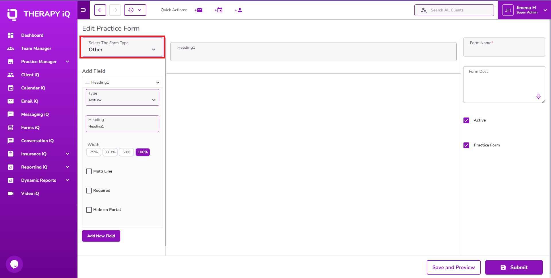 How to Create Practice Forms in Forms iQ - TiQ Help Center