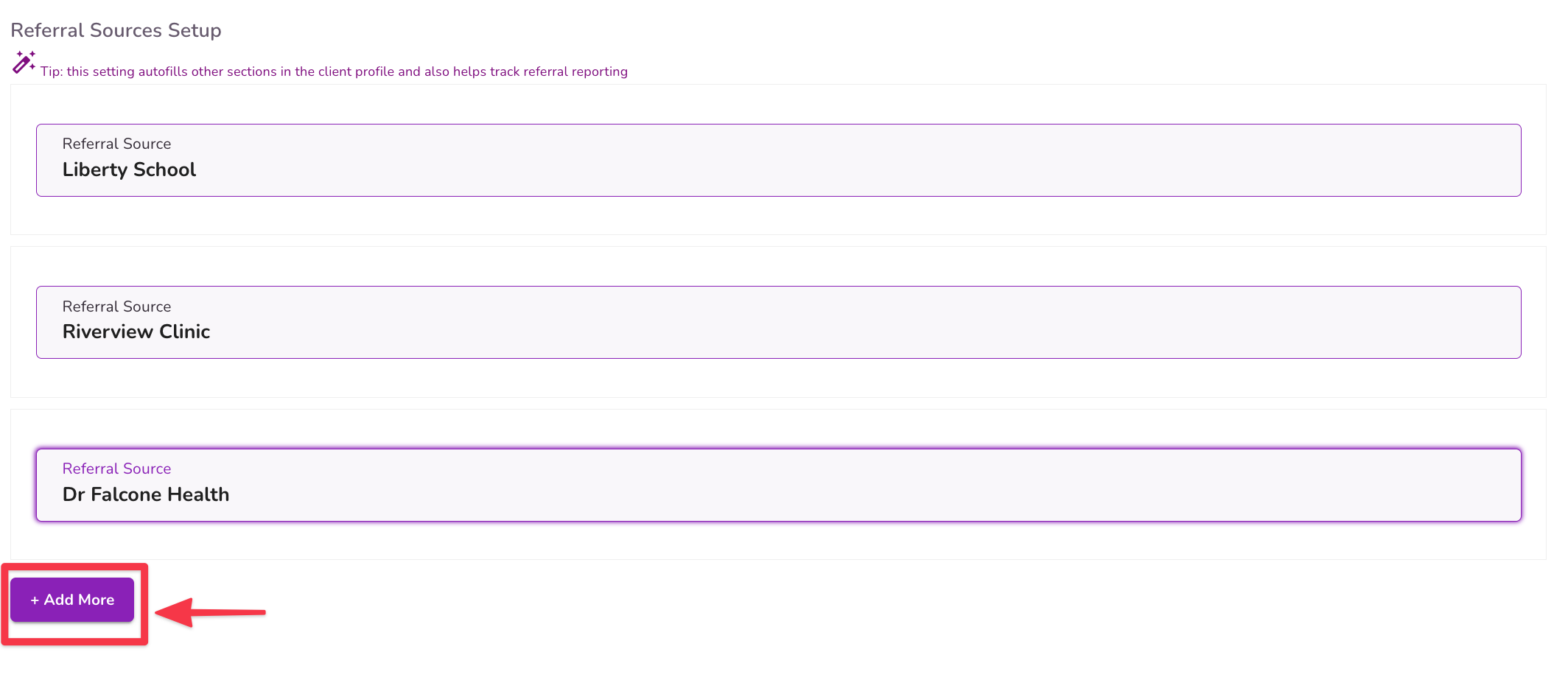 Adding a Referral Source in Practice Settings - TiQ Help Center
