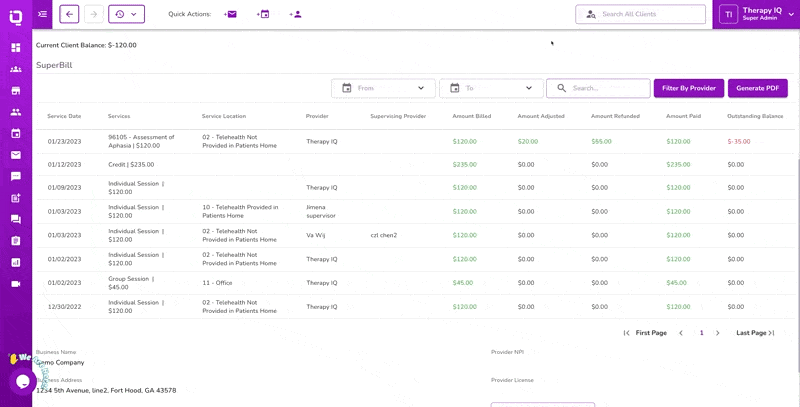 How to create a Superbill - TiQ Help Center
