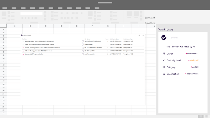 EUC Task Mining & Spreadsheet Governance, Risk & Control