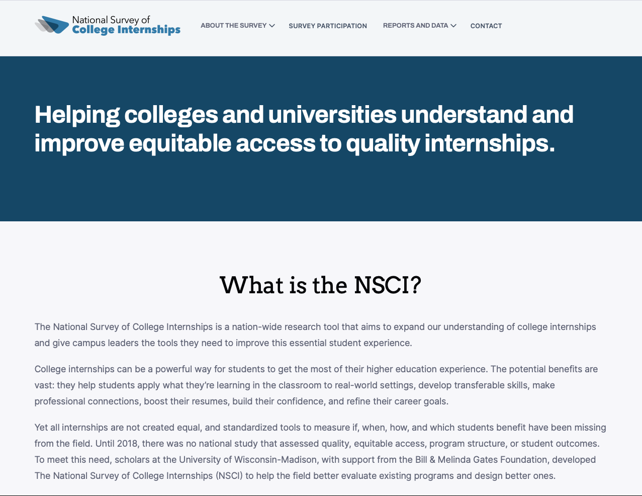 National Survey of College Internships