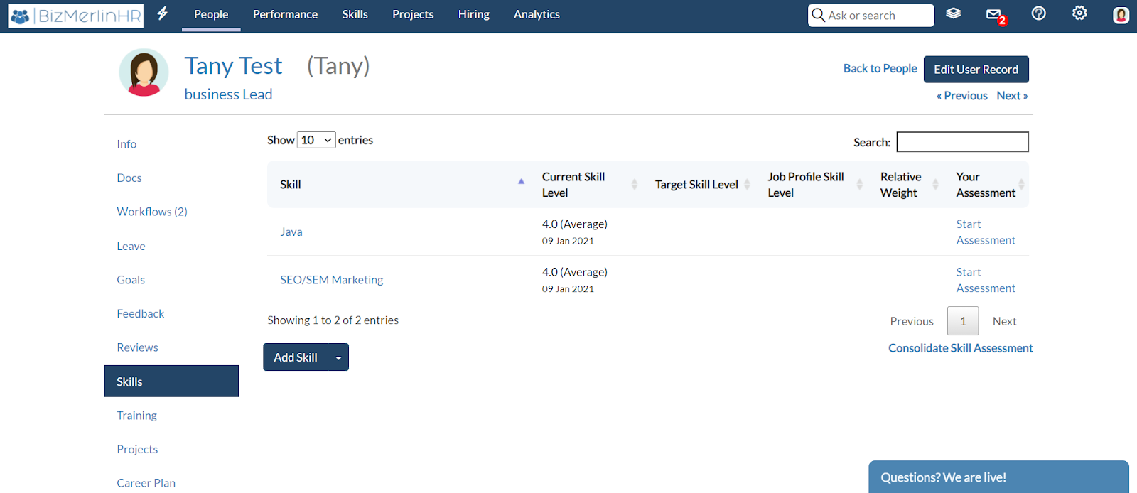 How to update skill level
