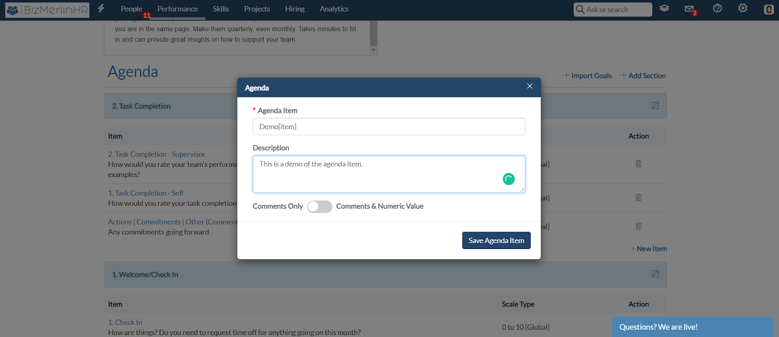 Agenda Customization in Check-Ins