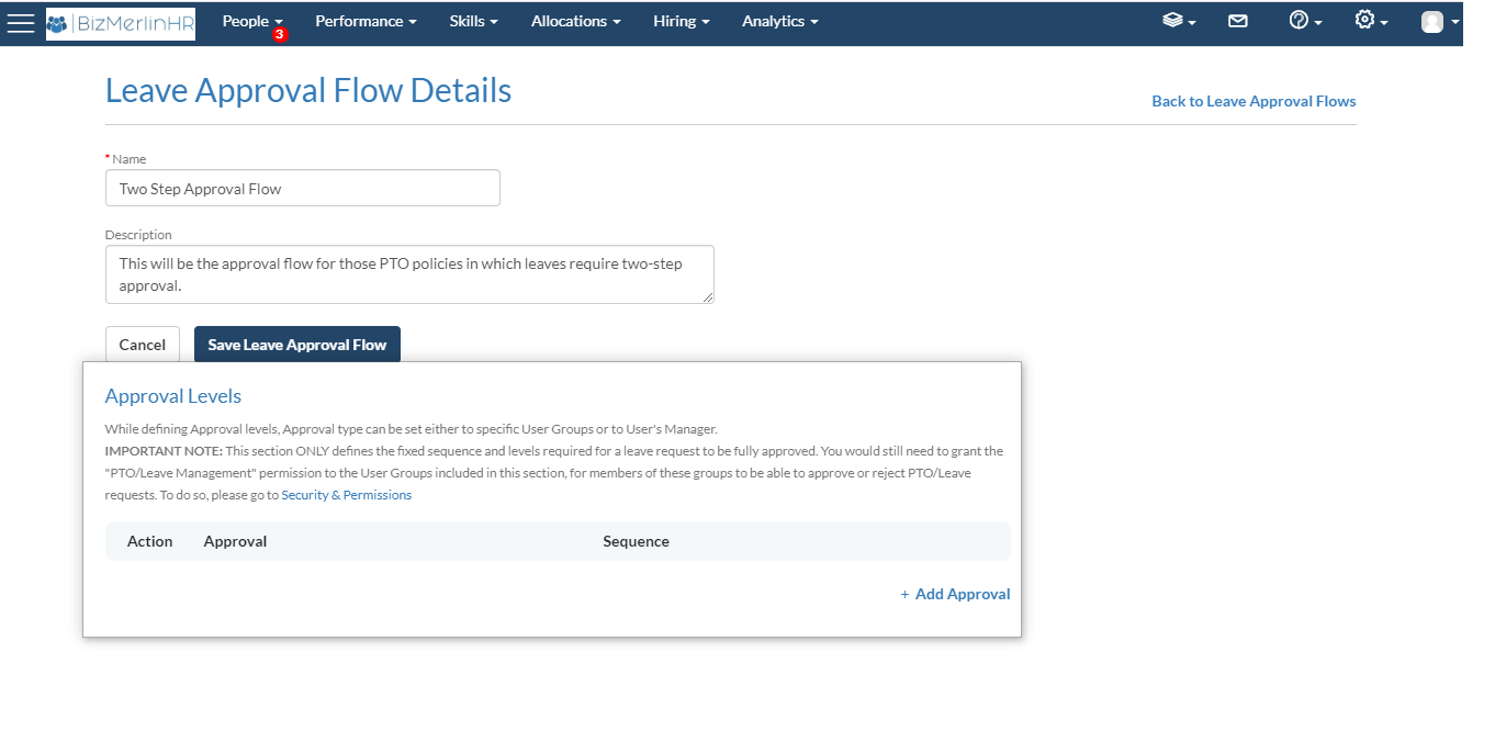 Setting up PTO approval flows