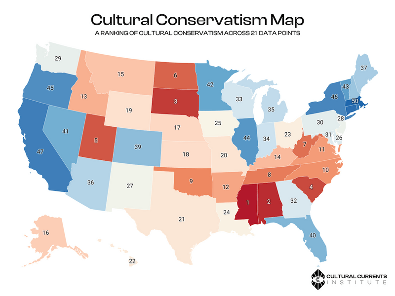Cultural Conservatism by State