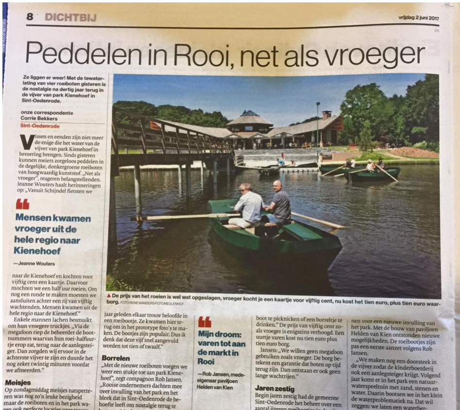 Krantenartikel over de roeiboten